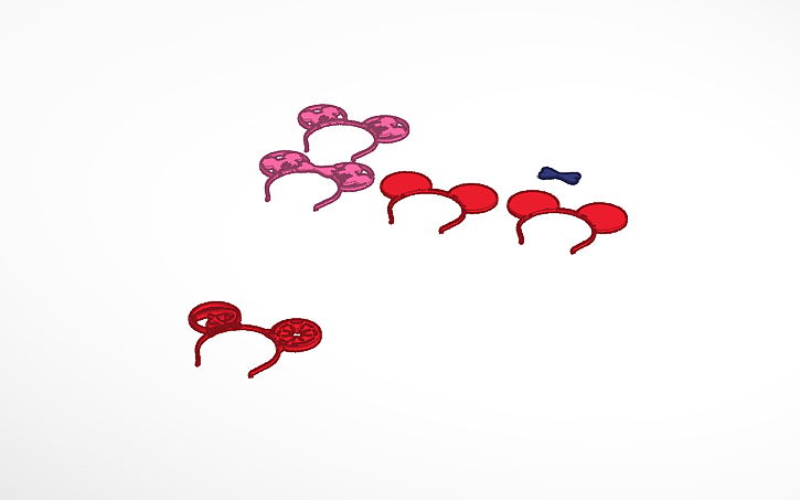 3D design Mickey Mouse Ears - Tinkercad