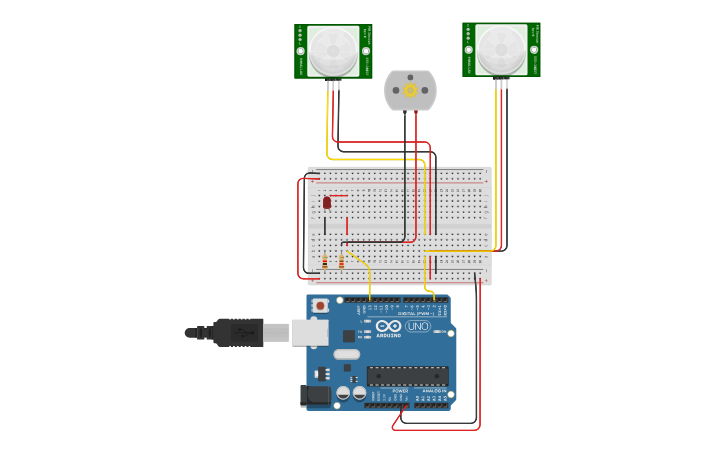 Circuit design Copy of PIR Motion Sensor with Arduino (Blocks) - Tinkercad