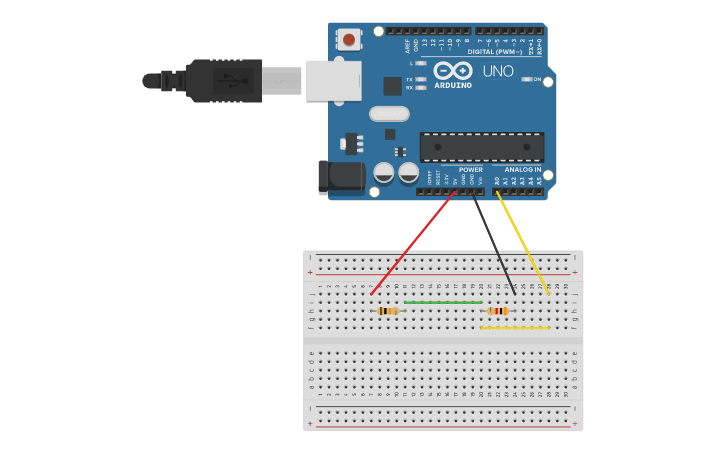 Circuit design Semplice Ohmetro con arduino - Tinkercad