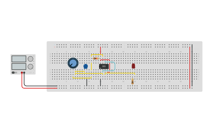 Circuit design Timer 555 - Tinkercad
