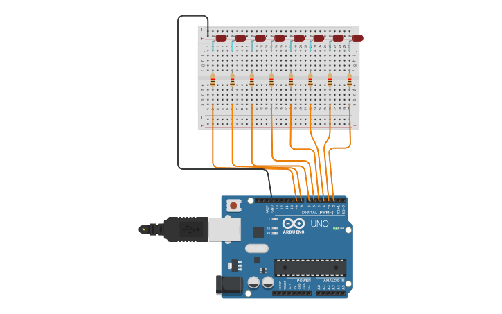 Circuit design Practica 1 arduino Evaluacion - Tinkercad