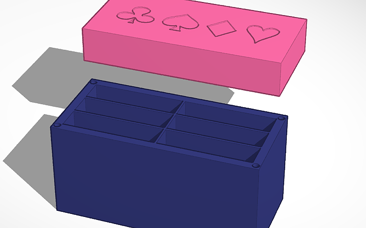 3D design 6 card deck box - Tinkercad