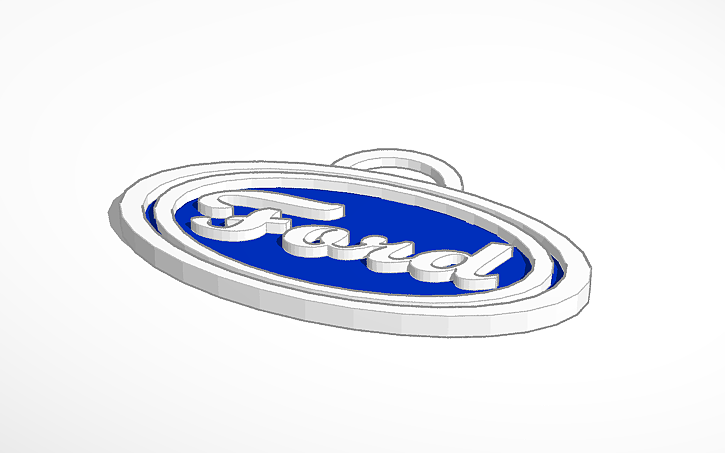 3D design Ford logo key chain - Tinkercad
