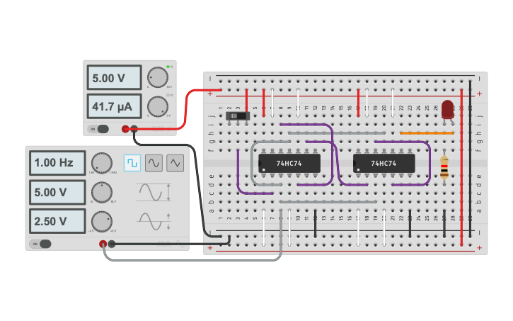 Circuit design serial input serial output shift register - Tinkercad
