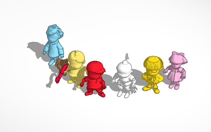 3D design Ness, Lucas, Paula, Poo, Jeff, Rope Snake, Boney and Kumatora ...