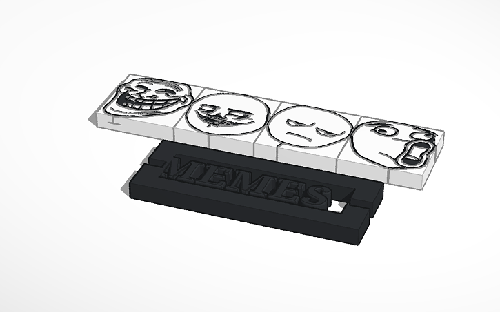 3D design troll faces - Tinkercad