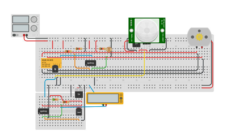 Circuit design Copy of Sensors Challenge - Tinkercad