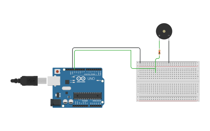 Circuit design buzzer - Tinkercad
