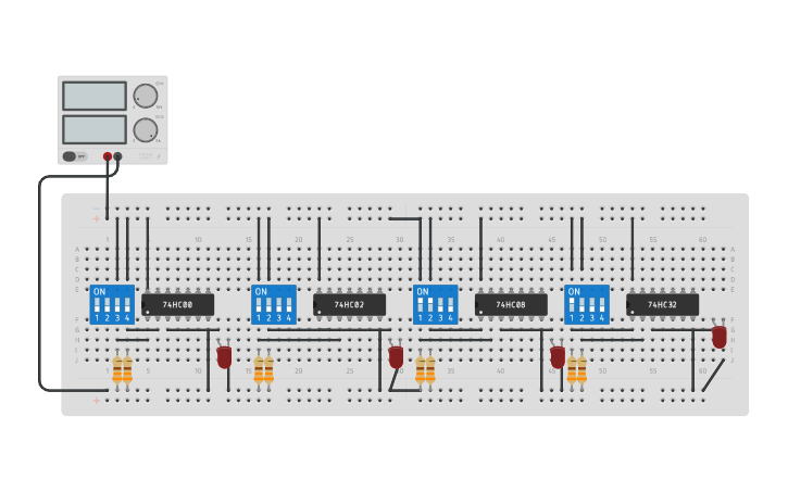 Circuit design logic. - Tinkercad