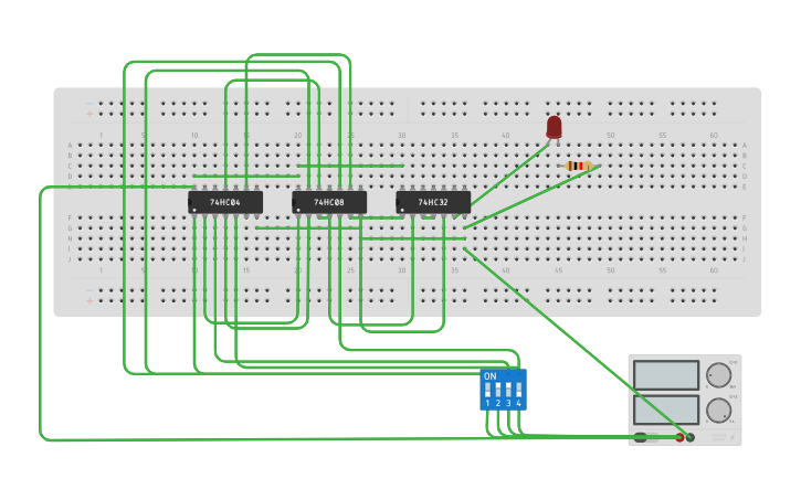 Circuit design K-Map 1 Basic Gates - Tinkercad