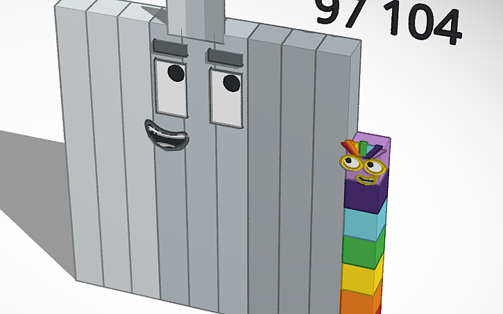 3D design Numberblock 97,104 - Tinkercad