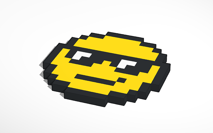 3D design cool emoji 8 bit - Tinkercad