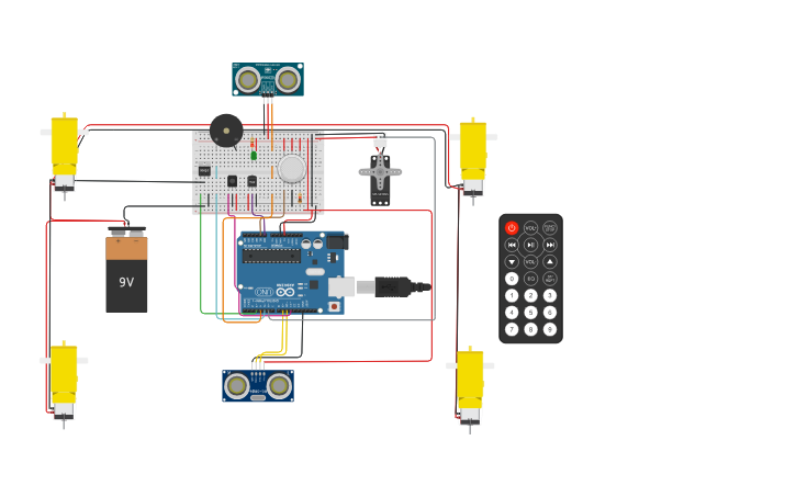 Circuit design CodeBlock | SMART Car - Tinkercad