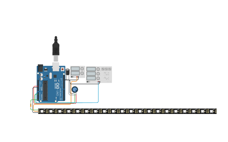 Circuit design Interactive Strip LED Music Visualizer - Test - Tinkercad