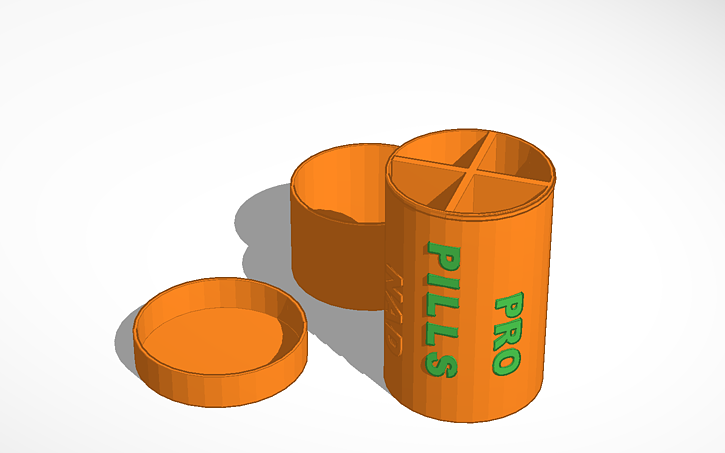 3D design Multi Pill Bottle - Tinkercad