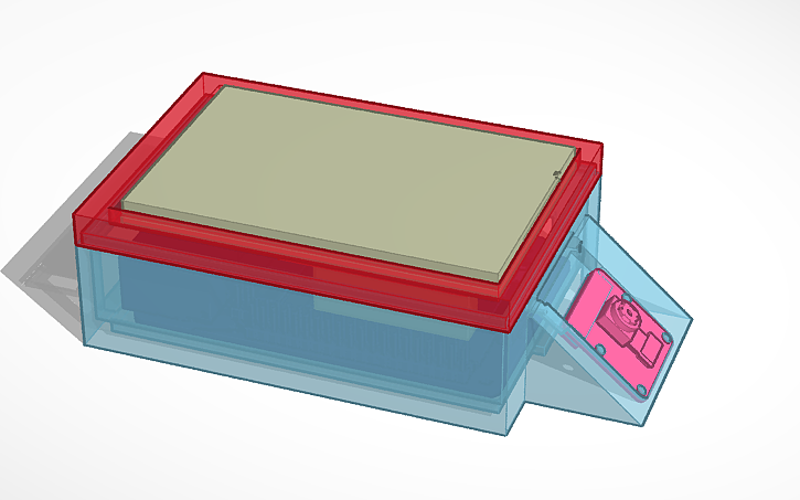 3D design Raspberry Pi case + camera attachment + 3.5 inch display ...