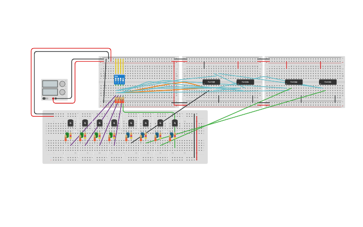 Circuit design Transcodeur Aiken 2421/BCD 8421 Jenicot-Magy - Tinkercad