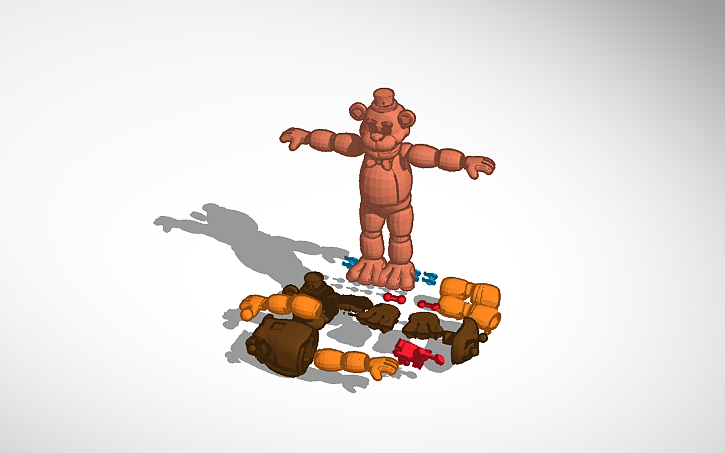 3D design Fredy action figure - Tinkercad