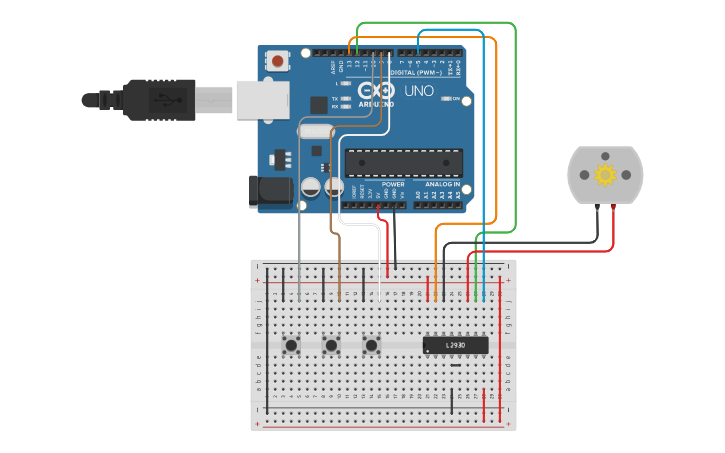 Circuit design DC Motor - Tinkercad