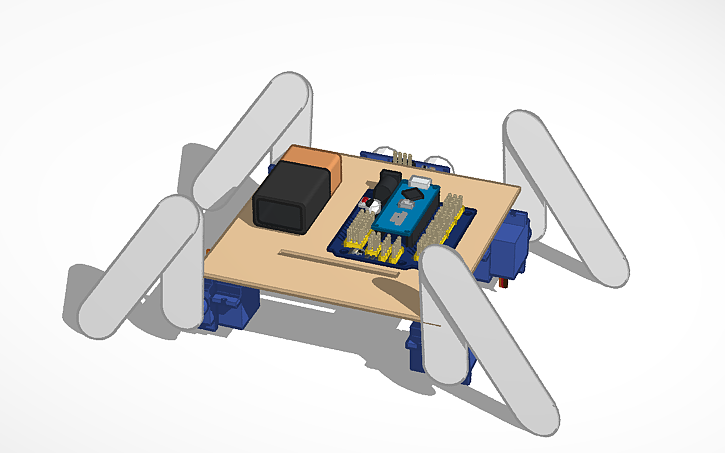 3D design Arduino Nano Quatrupede - Tinkercad