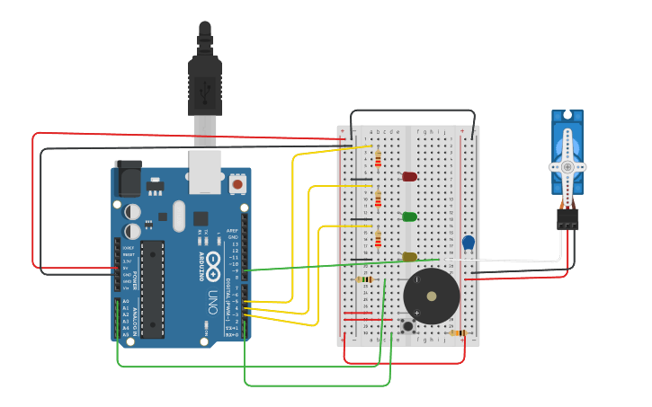 Circuit design Knock Lock - Tinkercad