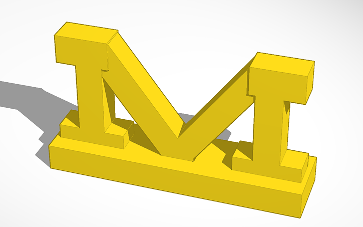 3D design Michigan Logo - Tinkercad