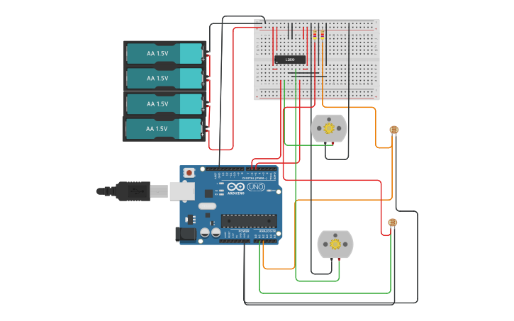 Circuit design Car system - Tinkercad