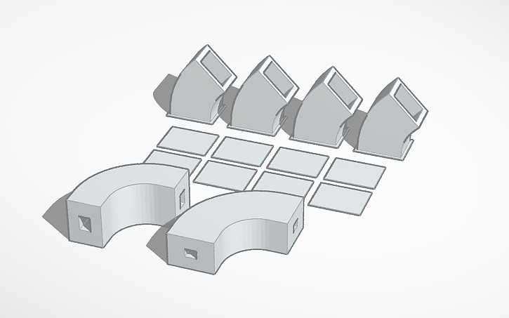 3D design Curved Ductwork - Tinkercad