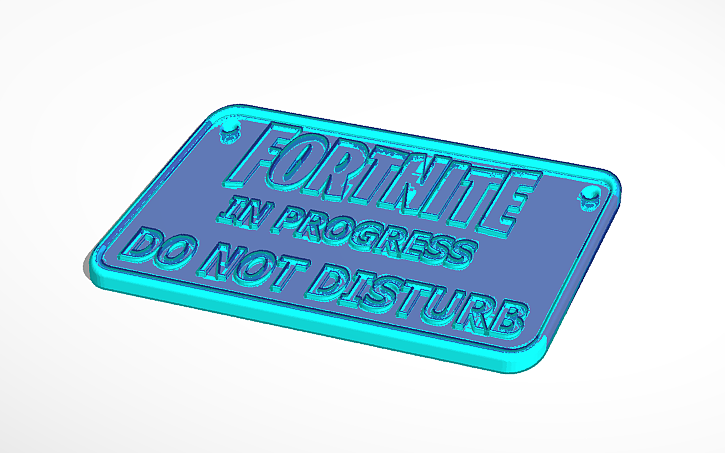 3D design Fortnite Door Sign - Tinkercad