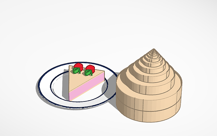 3D design Strawberry cake - Tinkercad