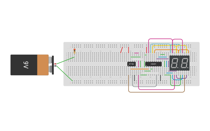 Circuit design Fibonacci Sequence - Tinkercad