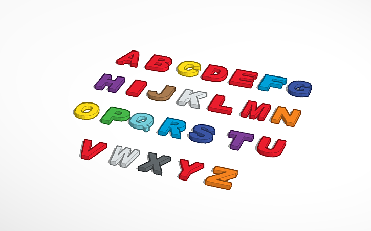 3D design ALPHABET(ABC) - Tinkercad