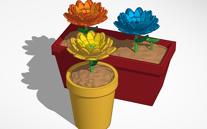 3D design Copy of Flowers Challenge - Flower Pot - Tinkercad