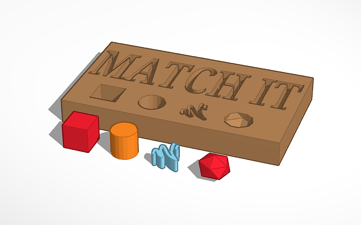 3D design MATCH IT baby game - Tinkercad