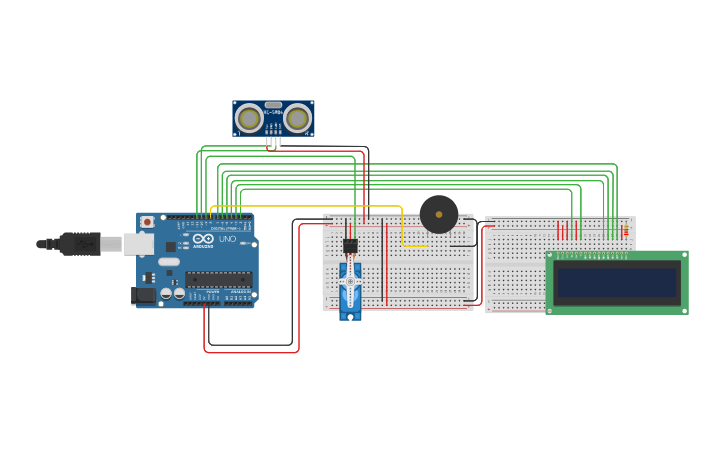 Circuit design PROJECT Distance System - Tinkercad