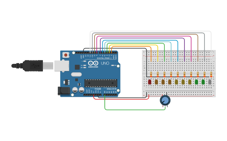 Circuit design Bar Graph LED - Tinkercad