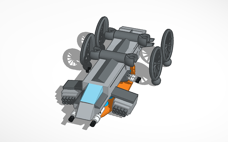 3D design Attack Ship (movable wings - Tinkercad