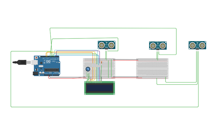 Circuit design Car Parking System - Tinkercad