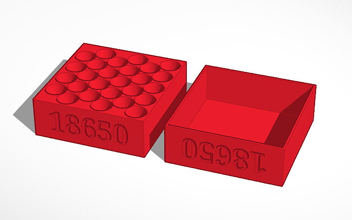 3D design 18650 storage box v3 - Tinkercad