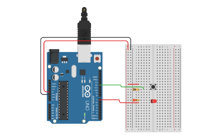 Circuit design Pin Change Interrupt - Tinkercad
