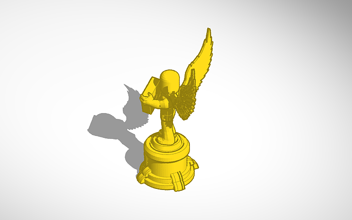 3D design Roblox bloxy 6th award with magnetic hold - Tinkercad