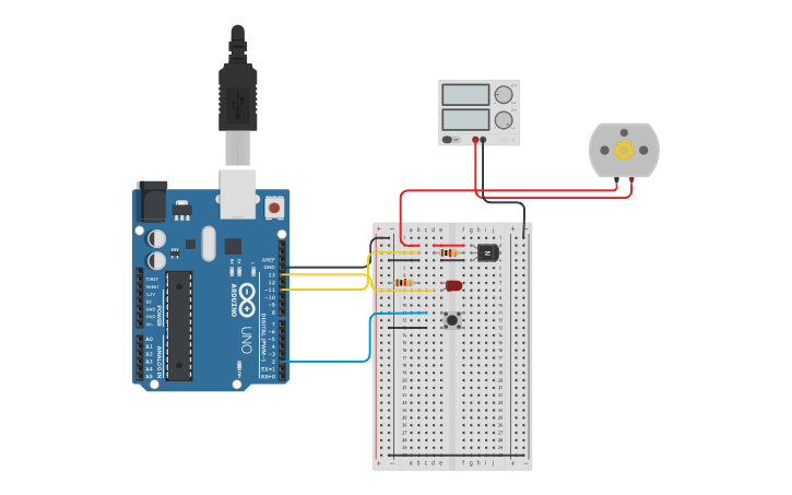 Circuit design Simple Finite State Machine - Tinkercad
