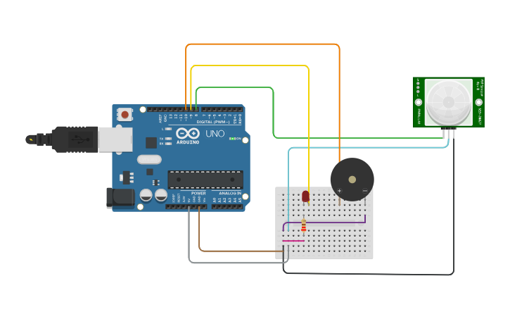 Circuit design Security System using PIR Sensor & Send Alert on Serial ...