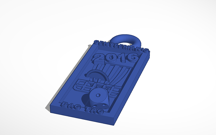 3D design Gentleman's Bag Tag 2016 #1 - Tinkercad