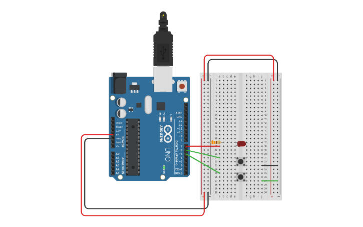 Circuit design Lesson 9: Pin Change Interrupts - Tinkercad
