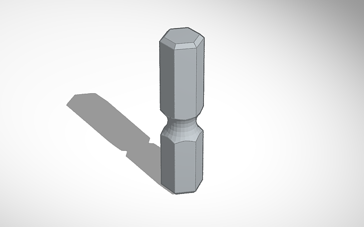 3D design Hex Bit Quarter Inch - Tinkercad