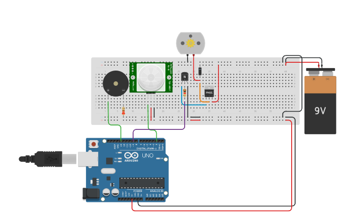 Circuit design Copy of Sensors Challenge - Tinkercad