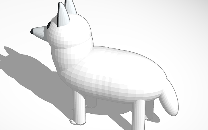 3D design Arctic fox - Tinkercad