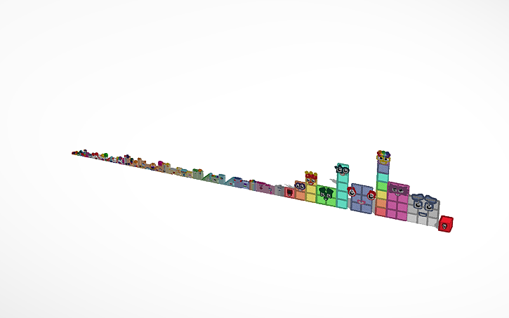3D design Numberblocks with faces and limbs - Tinkercad