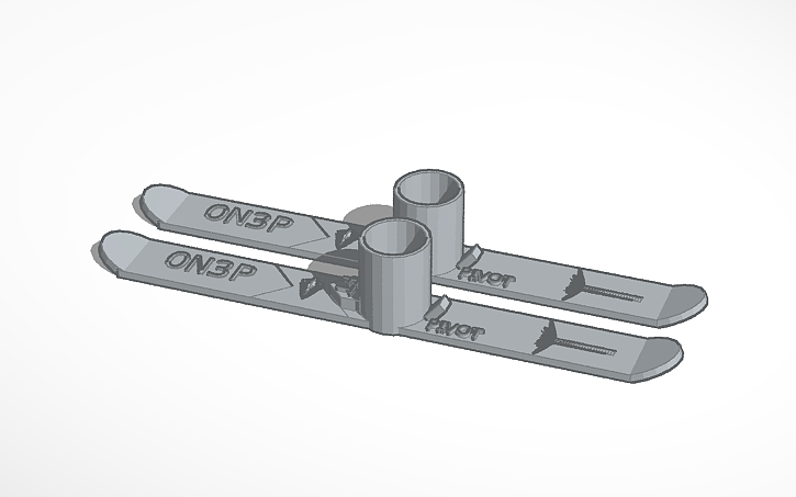 3D design Finger Skis - Tinkercad
